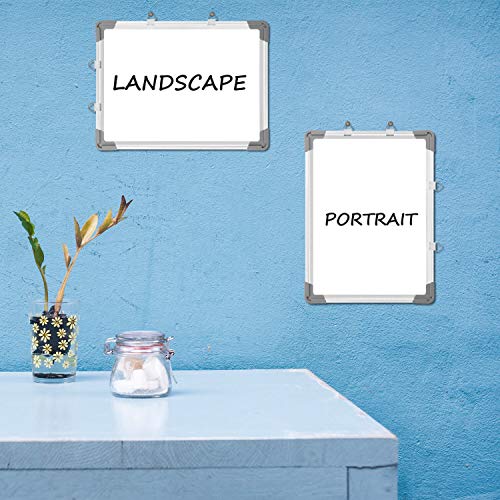 Small Dry Erase White Board – 12" x 16" Magnetic Hanging Whiteboard for Wall Portable Mini Double Sided Easel Hold in Hand for Kids Drawing, Kitchen Grocery List, Memo Board.