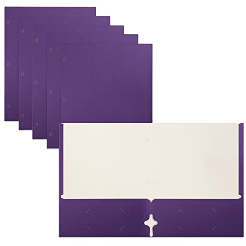 Two Pocket Portfolio Folders, 50-Pack, Purple, Letter Size Paper Folders, by Better Office Products, 50 Pieces, Purple