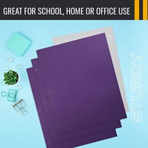 Two Pocket Portfolio Folders, 50-Pack, Purple, Letter Size Paper Folders, by Better Office Products, 50 Pieces, Purple