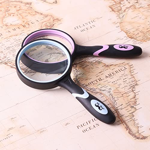 Mr. Pen- Magnifying Glass, 2 Pack, 10X Magnifier, 75mm Glass Lens, Magnifying Glass for Kids and Adults, Handheld Magnifying Glass, Magnifier for Reading, Magnifying Glasses for Close Work