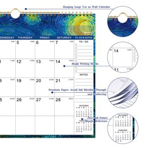 2023 Wall Calendar - Wall calendar 2023-2024, January 2023 - June 2024, 18 Months Wall Calendar, 14.6” × 11.4”, Twin-Wire Binding, Premium Paper, Blank Blocks - Art Paintings Design