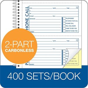 Adams Phone Message Book, Carbonless Duplicate, 5.50 x 11 Inches, 4 Sets per Page, 400 Sets per Book, Pack Of 6