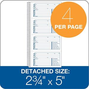 Adams Phone Message Book, Carbonless Duplicate, 5.50 x 11 Inches, 4 Sets per Page, 400 Sets per Book, Pack Of 6