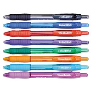 paper mate 1960662 profile ballpoint retractable pen, assorted ink, bold, 8/set