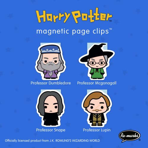 Re-marks Harry Potter Wizards and Hogwarts Magnetic Page Clips, 2 Sets of 4 Page Clips, 8 Clips Total