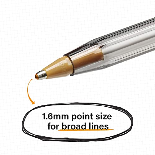 BIC Msb11bk Cristal Xtra Bold Ballpoint Stick Pen, Black Ink, 1.6Mm, Bold, Dozen