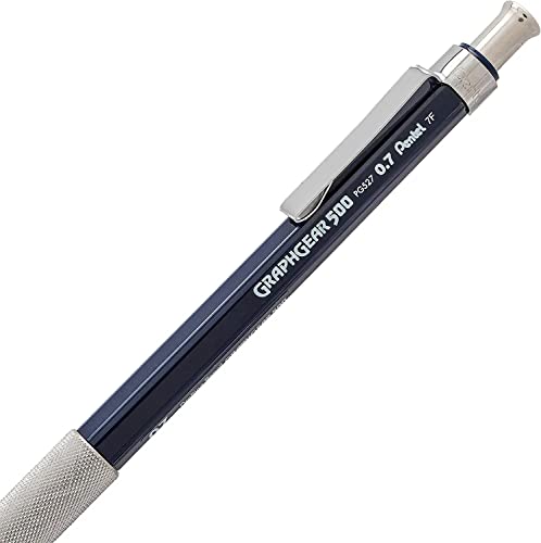 Pentel Mechanical Pencil GraphGear 500 Automatic Drafting Pencil - .7mm Lead Size - Includes 50 Lead & 4 Eraser Refills