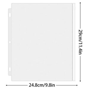 Antner Letter Size Binder Pockets 3 Holes Zipper Binder Folders for Ring Binder Loose Leaf Bags, Waterproof Pouch Document Filing Bags, 8 Pack