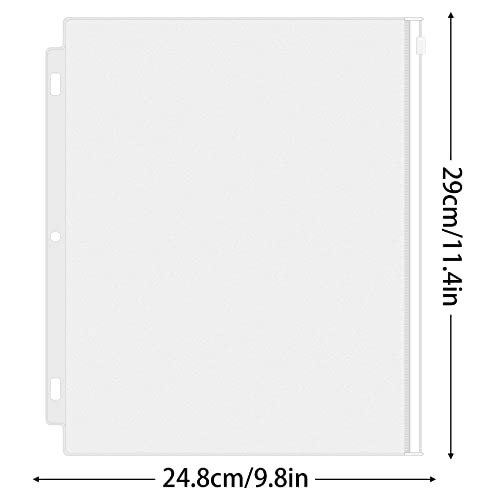 Antner Letter Size Binder Pockets 3 Holes Zipper Binder Folders for Ring Binder Loose Leaf Bags, Waterproof Pouch Document Filing Bags, 8 Pack