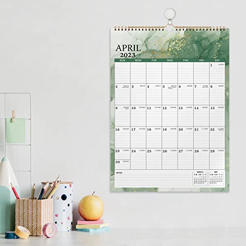 Calendar 2023-2024 - Wall Calendar 2023-2024, 12" x 17", January 2023 - June 2024, 2023 Wall Calendar with 18 Month, Thick Paper,Twin-Wire Binding + Hanging Hook + Large Blocks with Julian Dates - Black Waterink