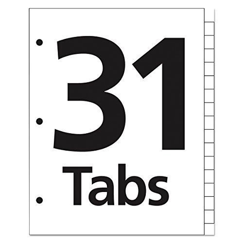 Office Essentials 11680 Table 'n Tabs Dividers, 31-Tab, Letter - White