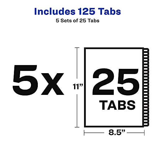 Avery 26-50 Legal Exhibit Dividers for 3 Ring Binders, 25-Tab Sets, Allstate Style, 5 Binder Divider Sets (21702)