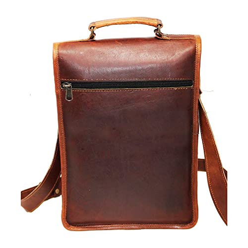 13" leather messenger bag laptop case office briefcase gift for men computer distressed shoulder bag