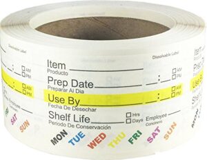 dissolvable food rotation labels, 2” x 3” adhesive stickers, 500-pack