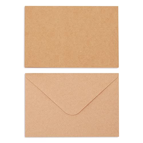 48 Pack Kraft Brown Blank Greeting Cards with Envelopes, Folded Cardstock for DIY Wedding, Birthday Invitations, Crafts (4x6 In)