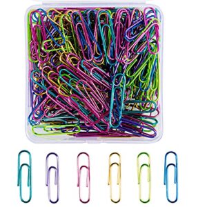 paper clips,deoot 200 pcs medium size paper clips smooth & durable assorted color coated paper clips for office school and personal use