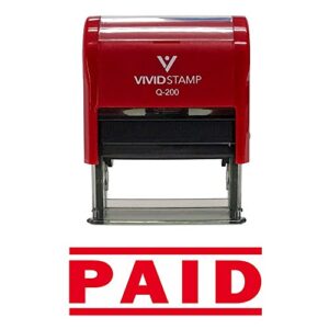 paid self inking rubber stamp (red) – medium