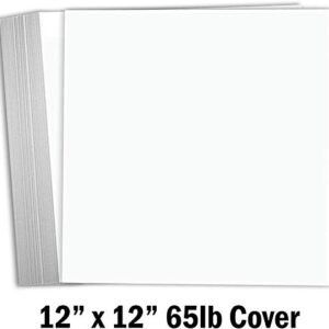 Hamilco White Cardstock Scrapbook Paper 12x12 65lb Card Stock – 25 Pack