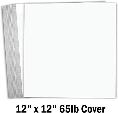 Hamilco White Cardstock Scrapbook Paper 12x12 65lb Card Stock – 25 Pack