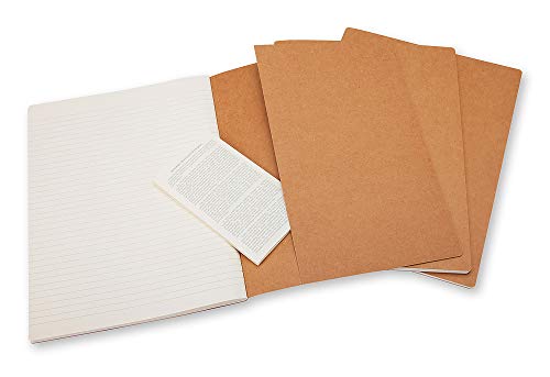 Moleskine Cahier Journal, Soft Cover, Large (5" x 8.25") Ruled/Lined, Kraft Brown, 80 Pages (Set of 3)