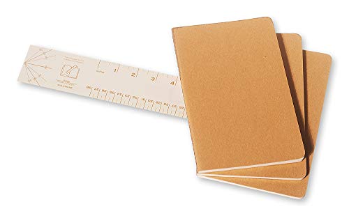 Moleskine Cahier Journal, Soft Cover, Large (5" x 8.25") Ruled/Lined, Kraft Brown, 80 Pages (Set of 3)