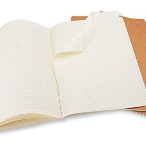 Moleskine Cahier Journal, Soft Cover, Large (5" x 8.25") Ruled/Lined, Kraft Brown, 80 Pages (Set of 3)