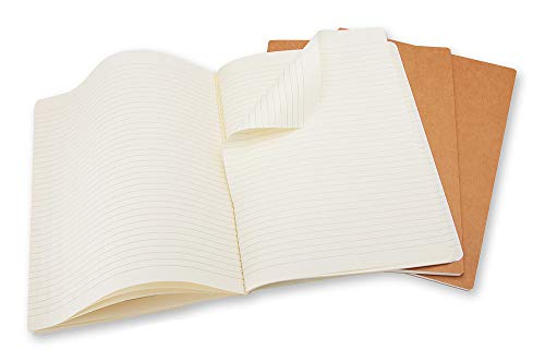 Moleskine Cahier Journal, Soft Cover, Large (5" x 8.25") Ruled/Lined, Kraft Brown, 80 Pages (Set of 3)