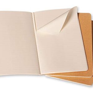 Moleskine Cahier Journal, Soft Cover, Large (5" x 8.25") Ruled/Lined, Kraft Brown, 80 Pages (Set of 3)