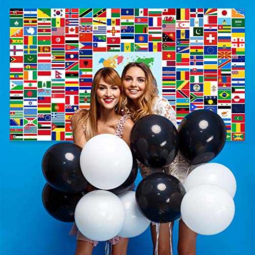 World Flag Banner International Flags Banner Country Flags Banner Backdrop Decoration with Brass Grommets