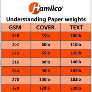 Hamilco White Cardstock Thick Paper 8 1/2 x 11" Heavy Weight 120 lb Cover Card Stock - 50 Pack