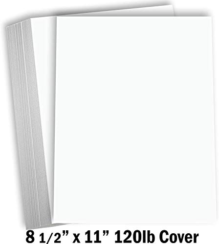 Hamilco White Cardstock Thick Paper 8 1/2 x 11" Heavy Weight 120 lb Cover Card Stock - 50 Pack