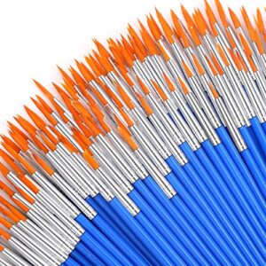 100pcs paint brushes bulk small, anezus paint brushes for kids fine paint brushes set detail paint brushes for classroom model canvas face nail art acrylic watercolor paint craft supplies