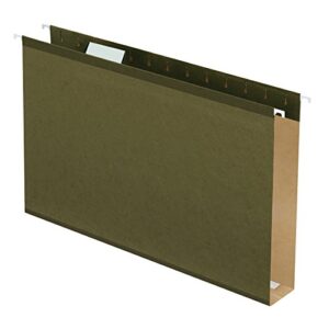 pendaflex extra capacity reinforced hanging file folders, 2″, legal size, standard green, 1/5 cut, 25/bx (4153×2)