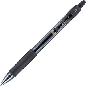 Pilot® G2 Retractable Gel Ink Pens, Fine Point, 0.7 mm, Black Barrel, Black Ink, Pack Of 36 Pens