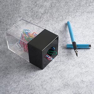 Grwanpen 2 Pack Extra Large Magnetic Paper Cilp Dispenser, 500 Clip Capacity, Black