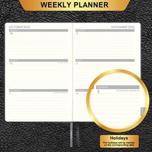 2023 Planner - 2023-2024 Weekly Monthly Planner, January 2023 - June 2024, 6.4'' x 8.5'' Calendar Planner 2023-2024 with Leather Cover, Pen Holder, Elastic Closure, 24 Ruled pages