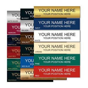 Name Plate Choose Color 2 x 8 - Laser Engraved - CUSTOMIZE. Available in a variety of colors and fonts to match your style. Add a holder / bracket for a professional look.