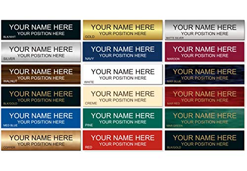 Name Plate Choose Color 2 x 8 - Laser Engraved - CUSTOMIZE. Available in a variety of colors and fonts to match your style. Add a holder / bracket for a professional look.