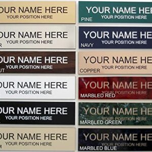 Name Plate Choose Color 2 x 8 - Laser Engraved - CUSTOMIZE. Available in a variety of colors and fonts to match your style. Add a holder / bracket for a professional look.