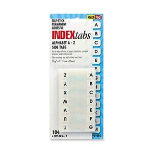 Redi-Tag, RTG31005, Permanent Alphabetical Tab Indexes, 104 / Pack