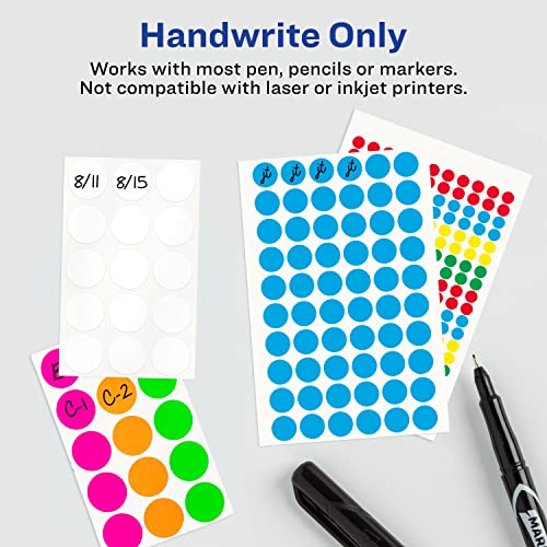 Avery Color-Coding Removable Labels, 1/2 Inch Round Stickers, Light Blue, Non-Printable, 840 Dot Stickers Total (5050)