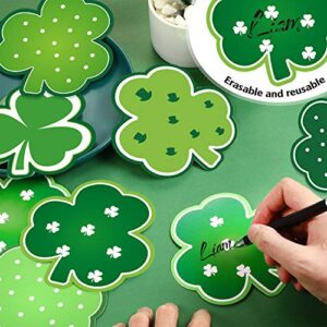 St. Patrick's Day Decoration Shamrocks Clover Cut-Outs Shamrocks Irish Paper Cut-Outs with Adhesive Dots for Bulletin Board Classroom School Ireland Saint Patrick's Day Party, 5.9 x 5.9 Inch (40 Pcs)