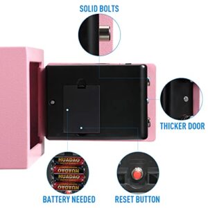 TENAMIC Safe Box 0.23 Cubic Feet Electronic Digital Security Box, Keypad Lock Box Cabinet Safes, Solid Alloy Steel Office Hotel Home Safe, Pink