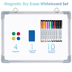 Small Weekly Dry Erase Board for Wall, ARCOBIS 12" x 16" Magnetic Calendar Whiteboard, Hanging Double-Sided White Board for Planning, Memo, to Do List, Drawing, School, Home, Office