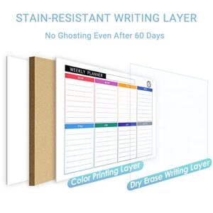 Small Weekly Dry Erase Board for Wall, ARCOBIS 12" x 16" Magnetic Calendar Whiteboard, Hanging Double-Sided White Board for Planning, Memo, to Do List, Drawing, School, Home, Office