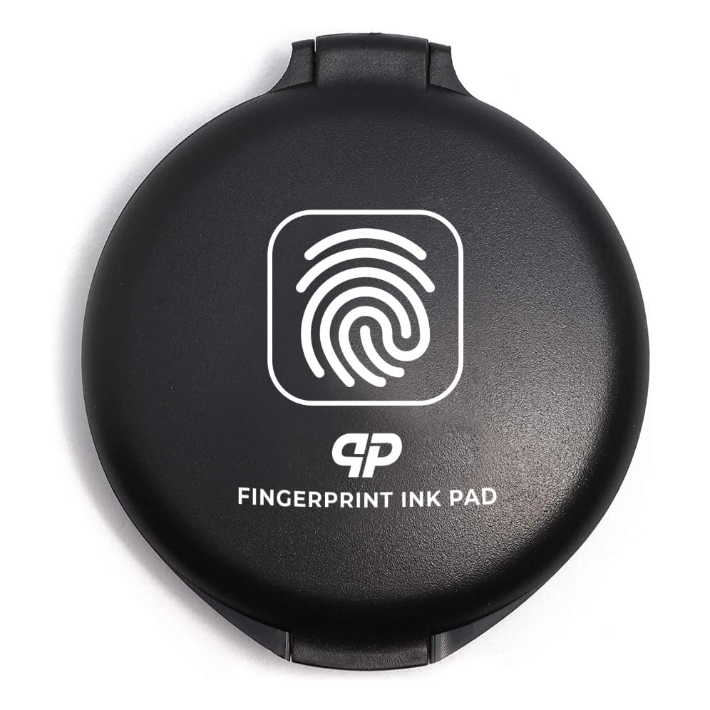 Fingerprint Ink Pad (Pack of 2) - Thumbprint Ink Pad for Notary Supplies Identification Security ID Fingerprint Cards Law Enforcement Fingerprint kit Black Ink pad Stamp pad huella dactilar