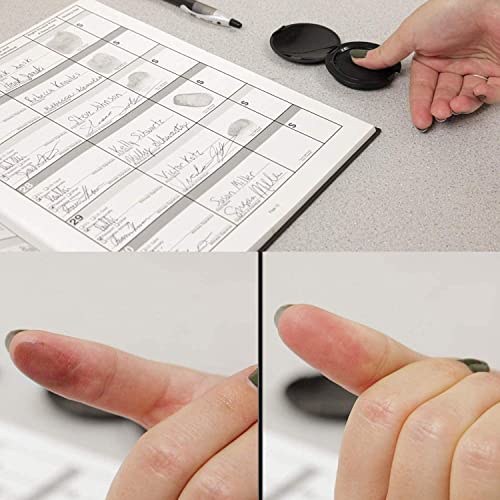 Fingerprint Ink Pad (Pack of 2) - Thumbprint Ink Pad for Notary Supplies Identification Security ID Fingerprint Cards Law Enforcement Fingerprint kit Black Ink pad Stamp pad huella dactilar