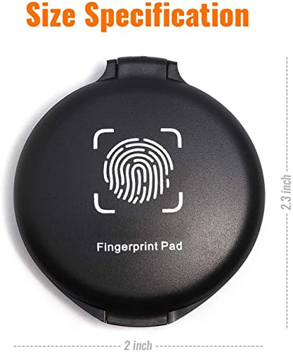 Fingerprint Ink Pad (Pack of 2) - Thumbprint Ink Pad for Notary Supplies Identification Security ID Fingerprint Cards Law Enforcement Fingerprint kit Black Ink pad Stamp pad huella dactilar