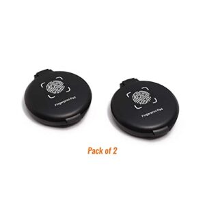 Fingerprint Ink Pad (Pack of 2) - Thumbprint Ink Pad for Notary Supplies Identification Security ID Fingerprint Cards Law Enforcement Fingerprint kit Black Ink pad Stamp pad huella dactilar