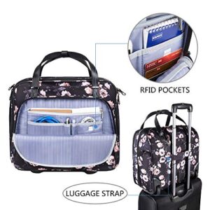 KROSER Rolling Laptop Briefcase Premium Rolling Laptop Bag Fits Up to 15.6 Inch Laptop Water-Repellent Overnight Rolling Computer Bag with RFID Pockets for Travel/Business/School/Women